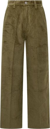 Ami Femme, Pantalons, Brun, Taille: 34 FR Pantalon Large en Coton C&ocirc;tel&eacute;