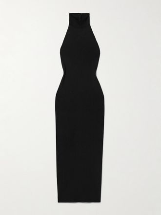 Khaite Suzanne Neckholder-midikleid Aus Jersey - Schwarz