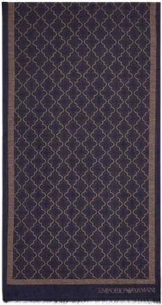 Emporio Armani &Eacute;charpe &agrave; motif g&eacute;om&eacute;trique - unisex - Accessoires - Bleu - Taille: ONE Size