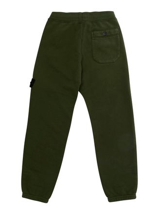 Stone Island Boys Sweat Bottoms Green Cotton Trousers