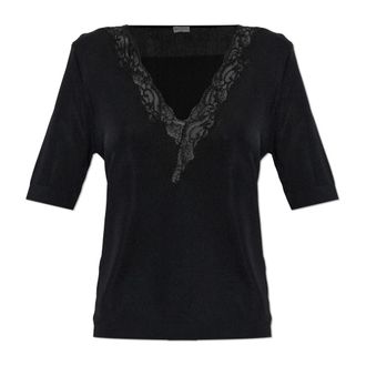 Balmain Oberteil mit Spitze - - Blouses & Shirts - Damen - Schwarzk - M