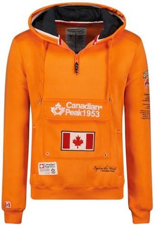Canadian Peak Galapagos Men - Sweat Homme Capuche Poche Kangourou - Vêtement Sweatshirt Hoody Chaud Manches Longues - Pull Hommes Printemps Ete Automne Hiver (Orang