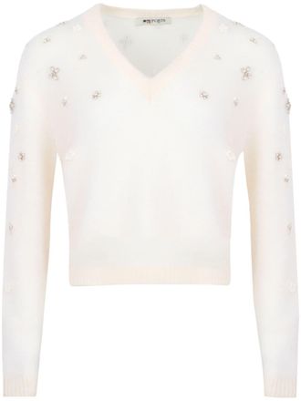 Ports 1961 pull à col v - Blanc