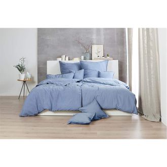 H.G. Hahn Haustextilien Bettwäsche 135x200+80x80 cm von Hahn Haustextilien, Design: Stone Washed, 100% natürliche Baumwolle