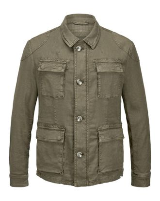 Milestone Leichtes Fieldjacket aus einem Leinen-Mix mit Stretch, Garment Dyed in