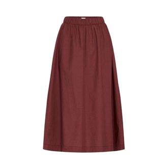Ichi Ichi, Femme, Jupes, Rouge, Taille: 36 FR Falda midi minimalista
