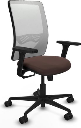 Piqueras y Crespo Armlehnenstuhl Zulema, h&ouml;henverstellbare Lendenwirbelst&uuml;tze, ausgestattet mit 3 Positionen und Schneidschaum, mit Rollen von 65 mm, Nylon, Wei&szlig;/Dunkel