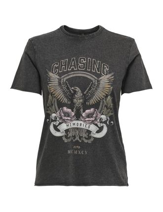 Only Damen Onllucy Life Reg S/S Top Box JRS, Black, XS