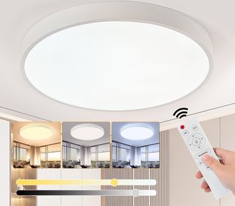 Glamexx24 LED Deckenleuchte Deckenlampe flach 33 W, Deckenlampe Ø40cm 3000-6000K 2640LM dimmbar modern schlicht mit Fernbedienung Schlafzimmer für Wohnzimmer, K