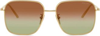 Prada Sonnenbrille mit eckigem Gestell - Gold