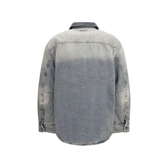 Off-white Sun-Faded Denim Workwear Jacket - Grey