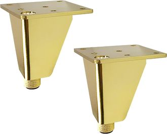 Generic 2 St&uuml;ck Metall-M&ouml;belf&uuml;&szlig;en, Verstellbare Quadratische Schrankbeine, Verdicktes Aluminium, Robuste Tisch Stuhlbeinverl&auml;ngerungen, Mit Fu&szlig;schutzkappe(Gol