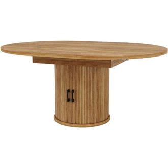 Liberte Libert&eacute; - Table Extensible Couleur Noyer, Table a Manger Ronde Extensible, Table Ovale Salle &agrave; Manger avec Rangement, Plateau Modulable
