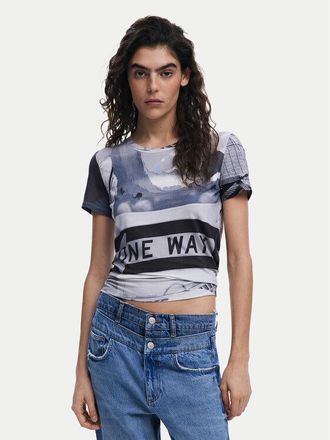 Desigual T-Shirt Potomac 25SWTKA0 Grau Slim Fit
