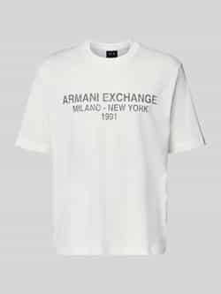 A|X Armani Exchange T-Shirt mit Label-Print und Rundhalsausschnitt