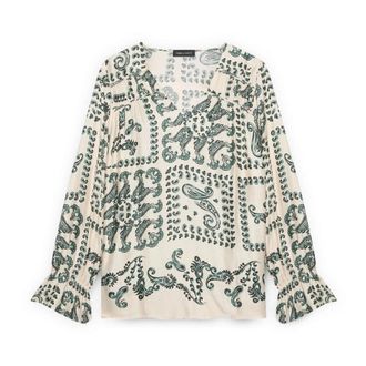 Fiorella Rubino Satinbluse mit Paisleymuster - - Blouses & Shirts - Damen - Gr&uuml;n - 5XL