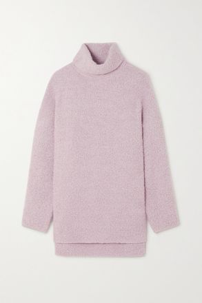 Gauch&egrave;re Pullover Aus Boucl&eacute; Aus Einer Alpakawollmischung Mit Rollkragen - Lila