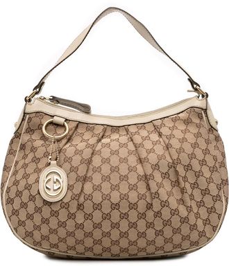 Gucci Hobo Bags - GG Canvas Sukey Shoulder Bag - Gr. unisize - in Braun - für Damen