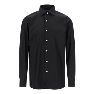 Finamore Napoli Baumwollhemd - - Shirts - Herren - Schwarzk - 5XL