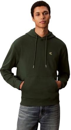 Calvin Klein Ls EU 350terry Monogram Hoodie Lv04rc297g Sweatshirts, Green(Sycamore), S Homme