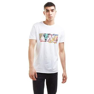 MARVEL Scrapbook Logo T-Shirt, White, Medium Homme