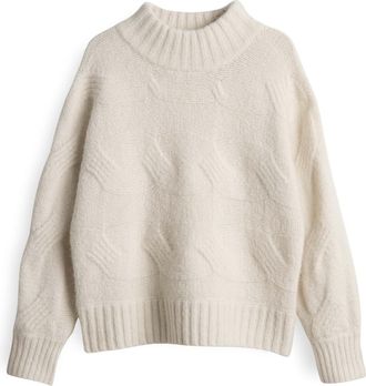OPUS Damen Pullover | PORTREE Regular Strickpullover mit Zopfmuster Soft Cream, 38