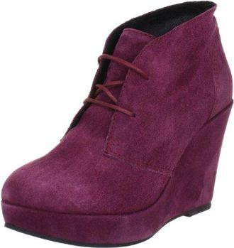 Pieces BELISA Suede Plateau Pump 17044425, Boots Femme - Rouge-TR-SW181, 39 EU