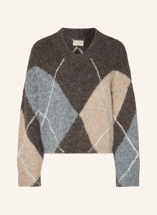 Herrlicher Pullover Floralin braun