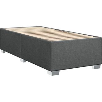vidaXL Bettgestell ohne Matratze Dunkelgrau 90x200 cm Stoff Vidaxl