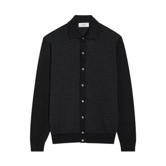 Lardini Strickjacke mit Hemdkragen - - Knitwear - Herren - Schwarzk - S