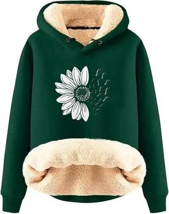 Generic 2026 Printemps Femme Automne et Hiver Casual Chrysanth&egrave;me Imprim&eacute; Chrysanth&egrave;me avec polaire &eacute;paisse pour plus de chaleur Couleur unie Cardigan Sweat &agrave;