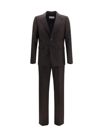 Dries Van Noten Mens Wool Suit Chevron Dark Brown (ovis Aries) Suits