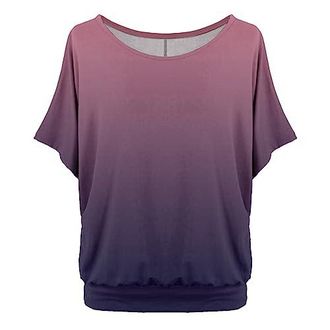 Generic T-shirt surdimensionn&eacute; &agrave; manches chauve-souris pour femme 2026, rose, XXL