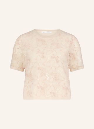 Betty&Co Betty&Co Strickshirt Im Materialmix Mit Pailletten rosa