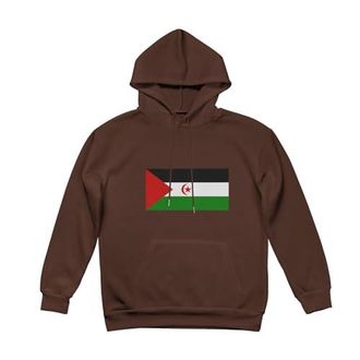 Generic Sweat &Agrave; Capuche Patriotique Sahara Occidental Drapeau Amusant Drapeau Imprim&eacute; Graphique Sweat &Agrave; Capuche avec Poches Doublure Polaire Femmes Hoodie Plu