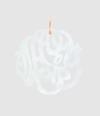 Ginette NY Pendentif Monogram Nacre Blanche Or Rose