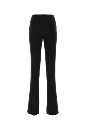 Ferragamo Womens Black Crepe Pant Nero Exterior: Viscose Elastane Pantaloni Trousers