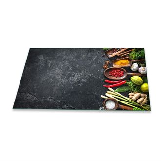 Decorwelt | Herdabdeckplatten 90x52 cm 1-Teilig Gew&uuml;rze Bunt Ceranfeldabdeckung Universal Spritzschutz Glas Deko Elektroherd Induktion f&uuml;r Kochplatten Herdschut