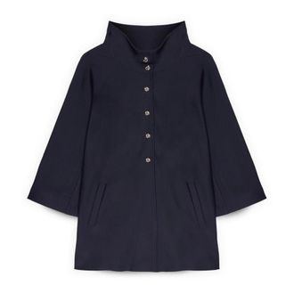 Fiorella Rubino Milano Stitch High Neck Jacket - - Jackets - Damen - Blau - M/L