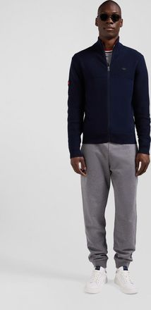 Eden Park Cardigan Zipp&eacute; Xv De France En Coton Bleu Marine Coupe Regular