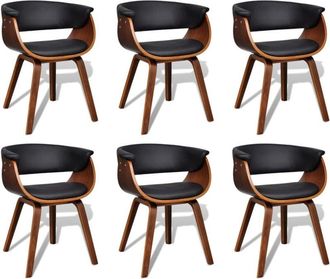 vidaXL Esszimmerst&uuml;hle 6 Stk. Bugholz und Kunstleder Vidaxl
