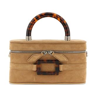 Roger Vivier Belle Viver Strukturierte Kosmetiktasche Henkeltasche - - Bags - Damen - Beige - ONE SIZE