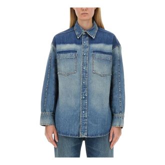 Victoria Beckham Femme, Blouses et Chemises, Bleu, Taille: 36 FR Chemise en jean oversize