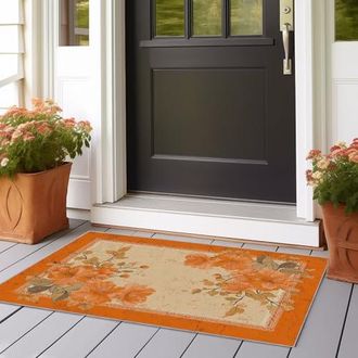 Generic Tapis de Passage Couloir Long Cadre de Fleurs dhibiscus, beaut&eacute; d&eacute;licate Cuisine Devant Evier Antid&eacute;rapant 60x150 cm Absorbant Tapis d Entree Interieu