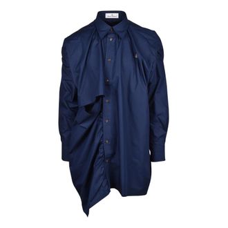 Vivienne Westwood Asymmetrische Oversized Hemd - - Shirts - Herren - Blau - 2XS