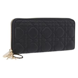 Dior Portefeuille long vintage doccasion - Femme - Pre-owned - Noir - Taille: ONE Size