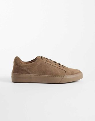 Asos Schn&uuml;rsneaker aus Wildleder in Maulwurfbraun
