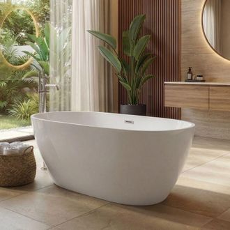 Badplaats Badplaats Freistehende Badewanne Peru 170 x 80 x 58 cm Wei&szlig; Hoch