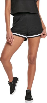 Urban Classics Damen Ladies Stripes Mesh Hot Pants Shorts, per Pack Schwarz (Black 00007), W(Herstellergröße: 4XL)