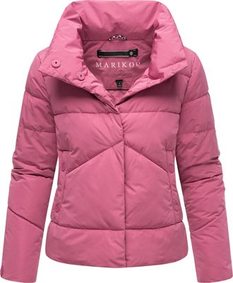 Marikoo kurze Damen Steppjacke mit Kragen & Druckkn&ouml;pfen - Jalliaa